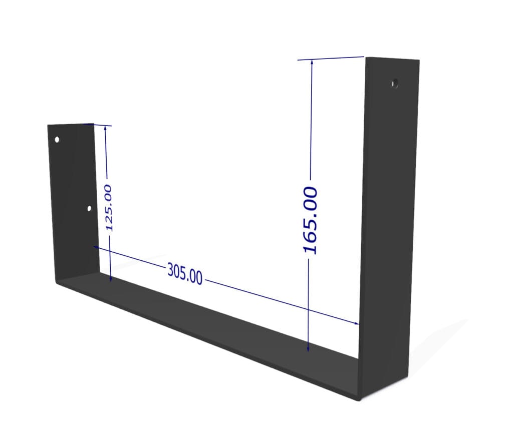 300 Box Gutter 305mm External Bracket Fascia Fix Aluminium Plain ...